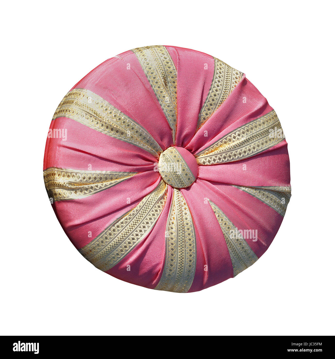 Decorative oval pink pillow isolated with clipping path Stock Photo - Alamy
