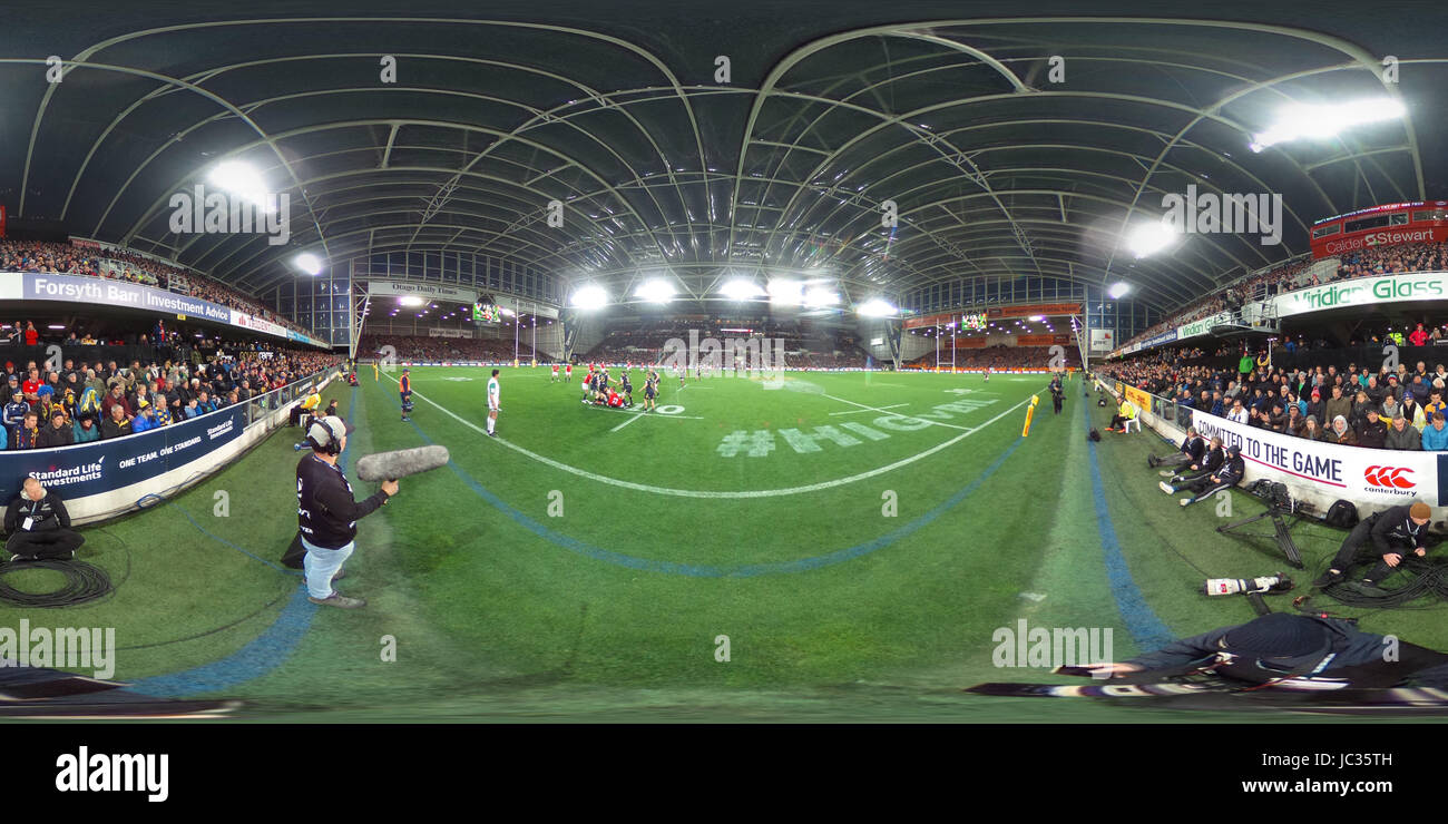 A 360 degree view of the Forsyth Barr Stadium during the match Stock ...