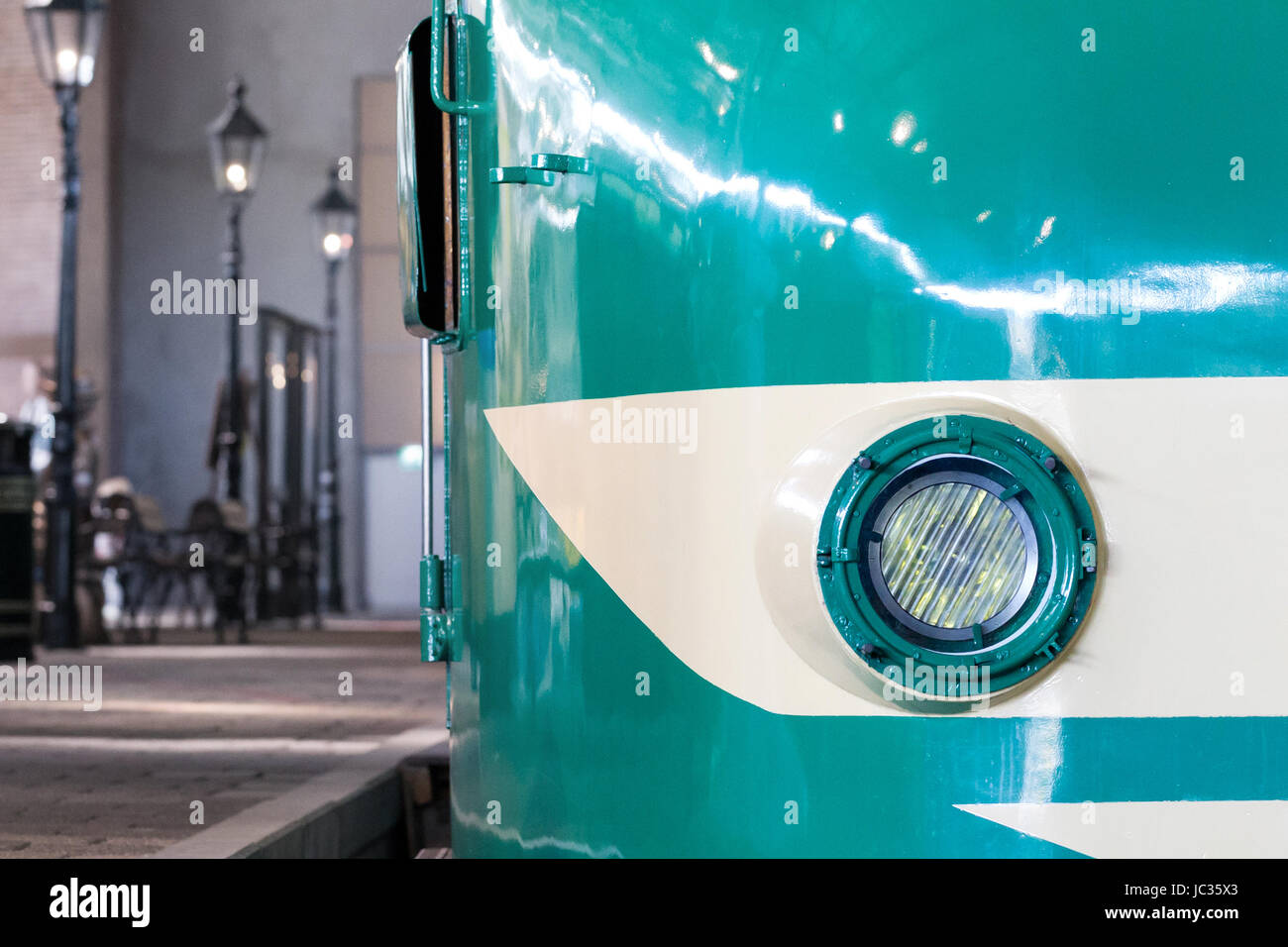 Closeup of a train headlight shining, vintage train Stock Photo - Alamy