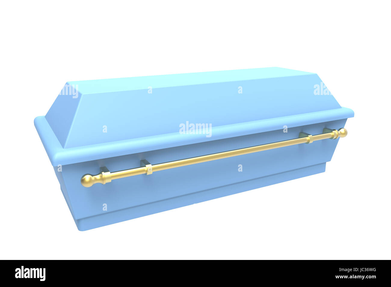 Blue coffin, isolated on white, 3d render Stock Photo - Alamy