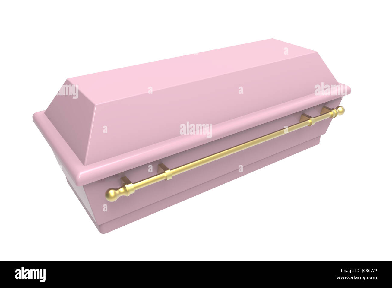 Pink coffin, isolated on white, 3d render Stock Photo - Alamy