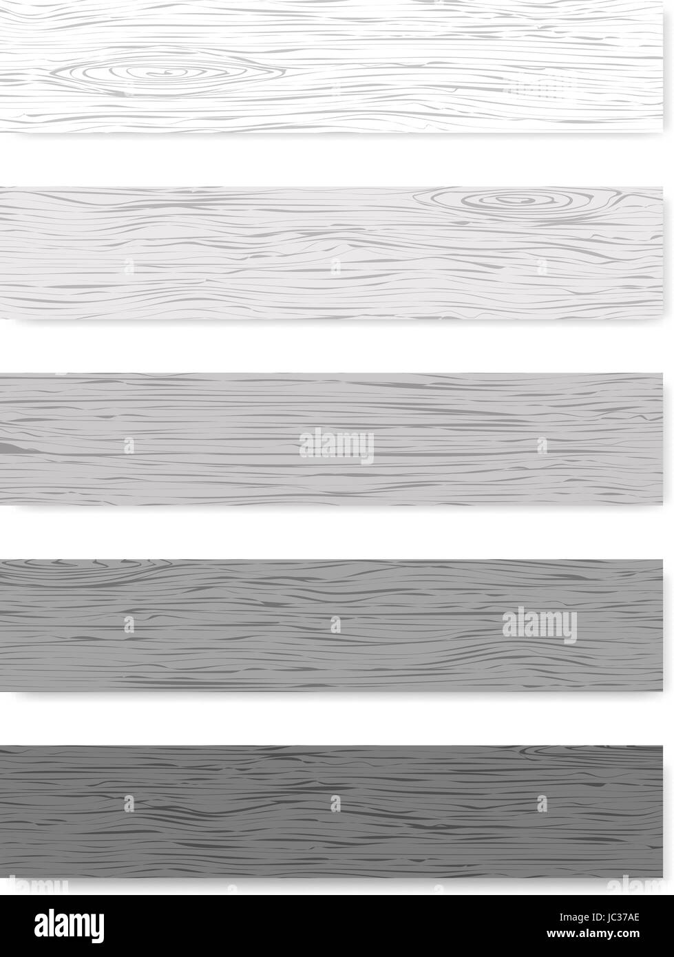 Grey wooden planks or banners with shadow isolated on white background ...