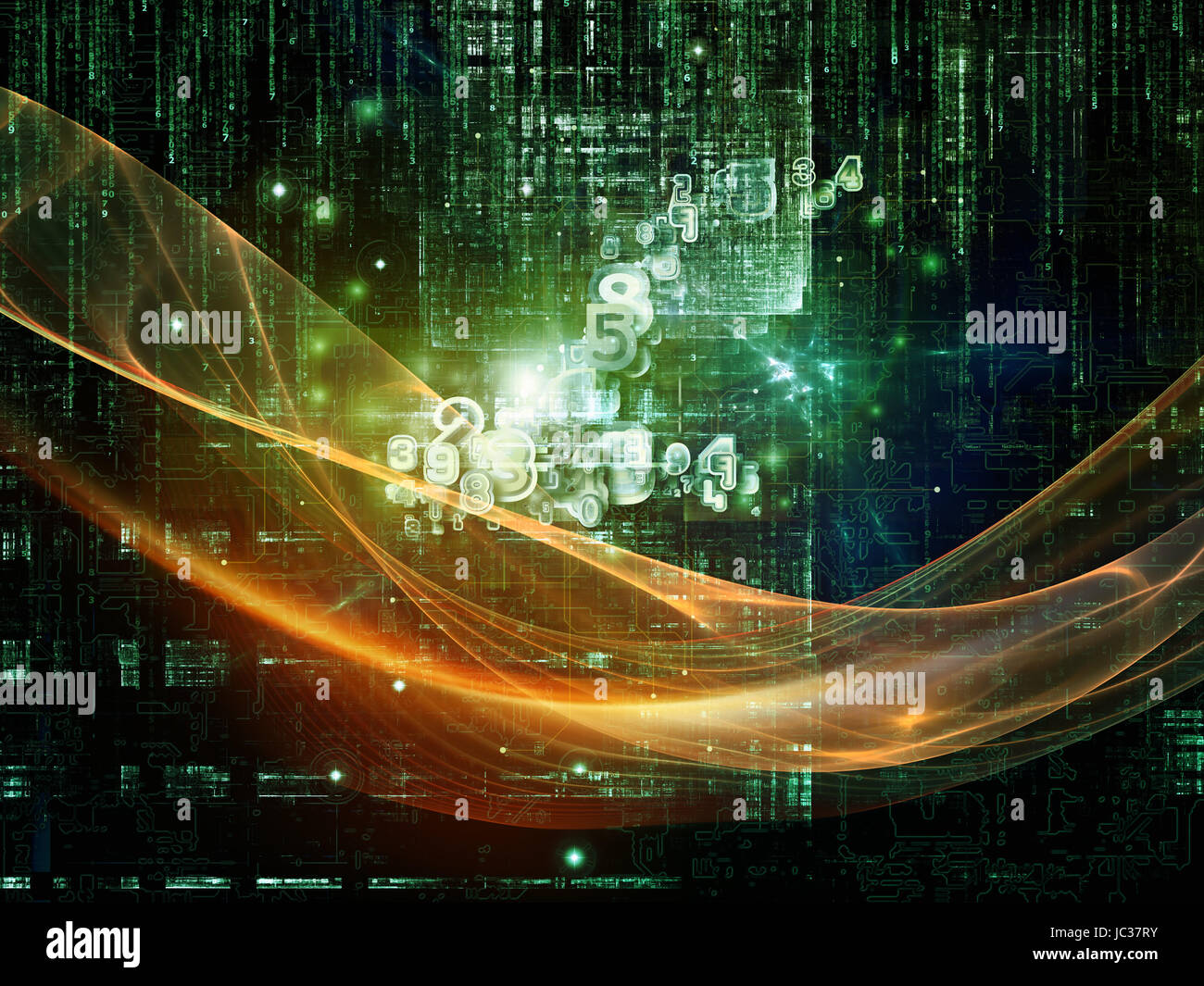 Light of Logic series. Design composed of numbers, lights and design ...