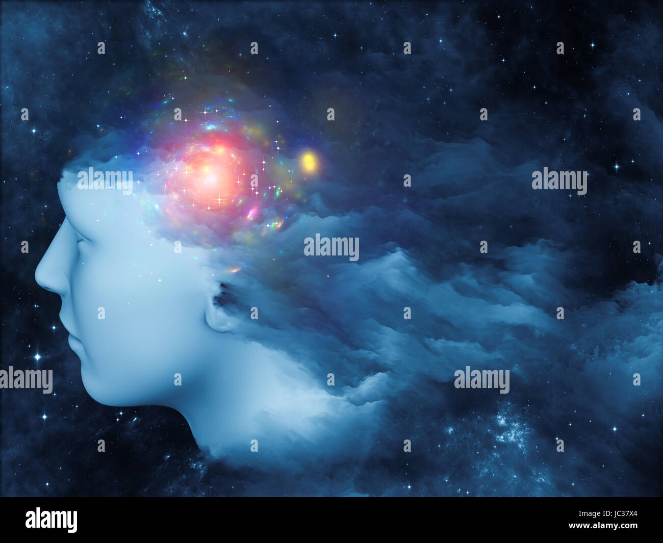 Universal Mind series. Visually pleasing composition of human head and ...