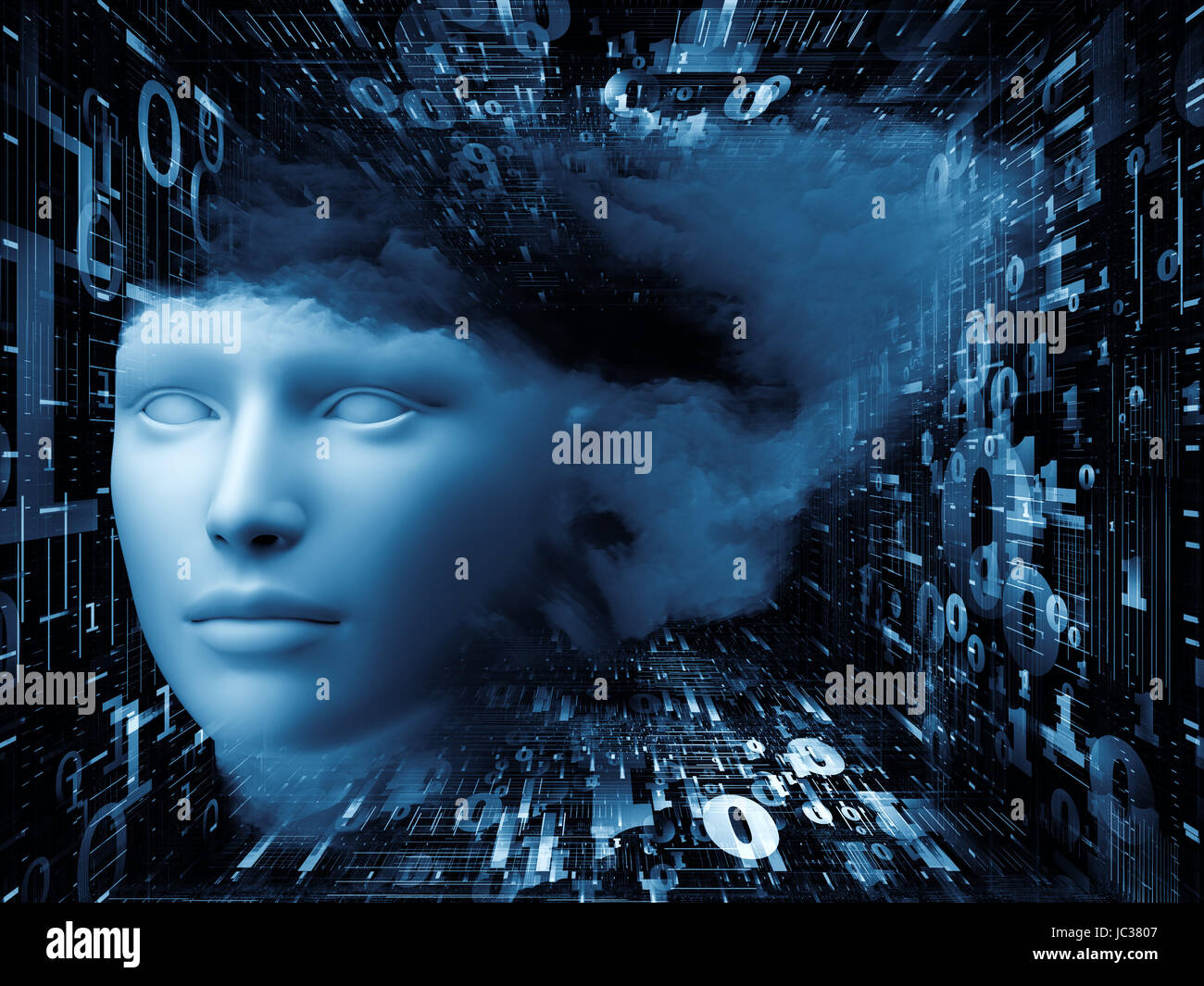 Fractal Mind series. Composition of human head, fractal and design ...