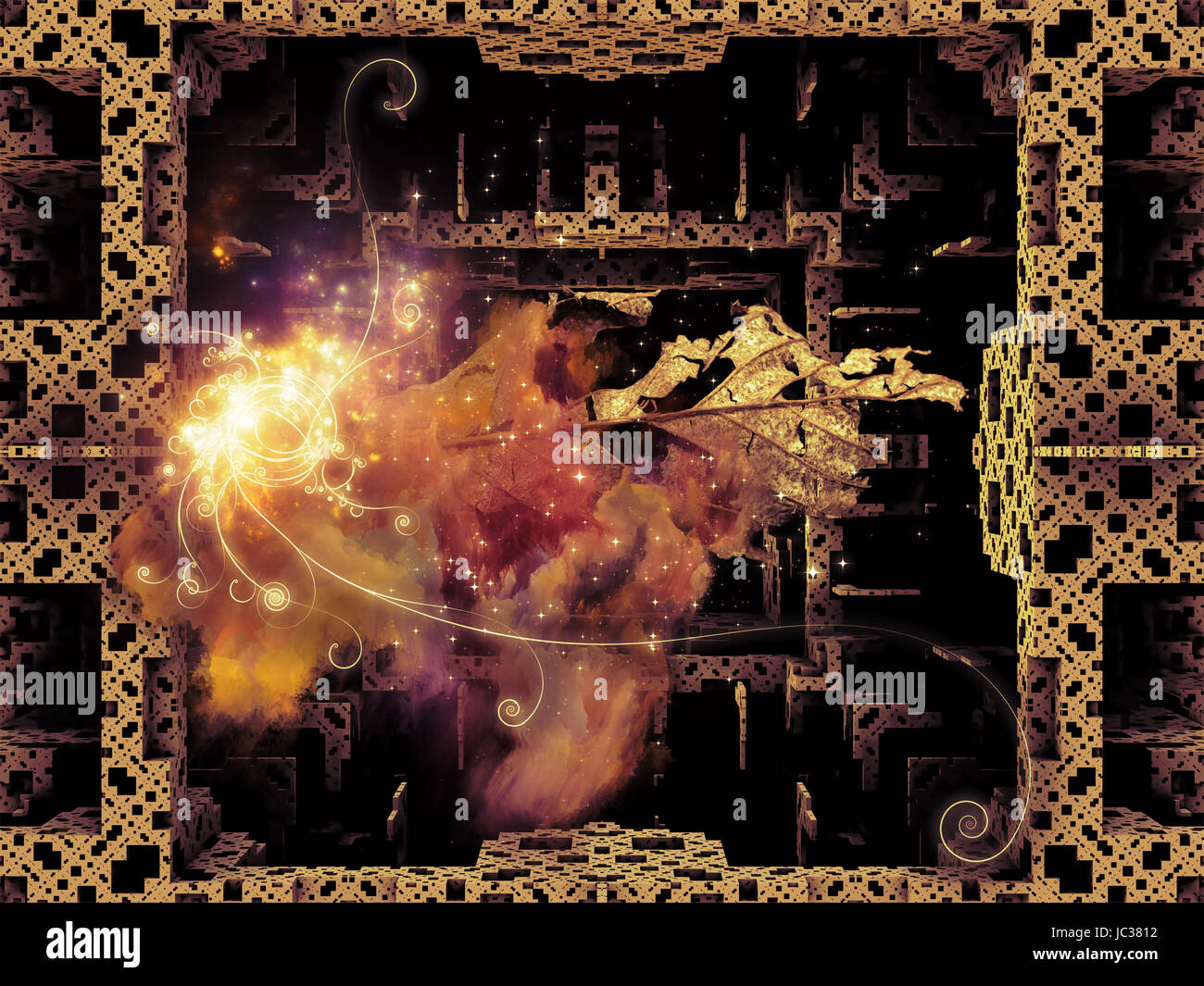 Matter Can Dream series. Composition of fractal frames, graphic ...