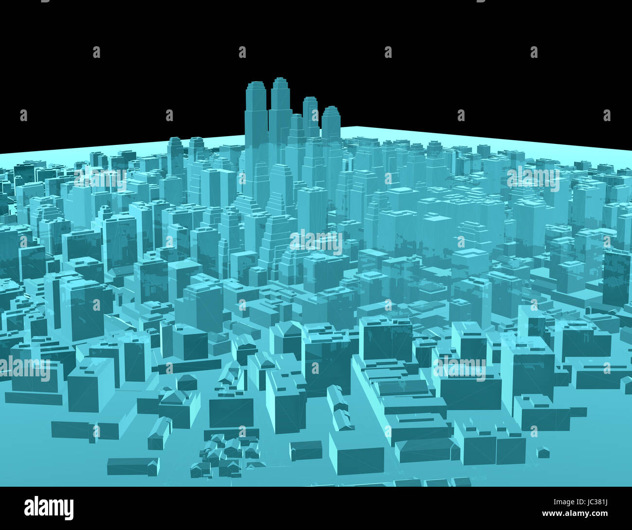 X-Ray Image Of Modern City on Black. 3D rendering Stock Photo - Alamy