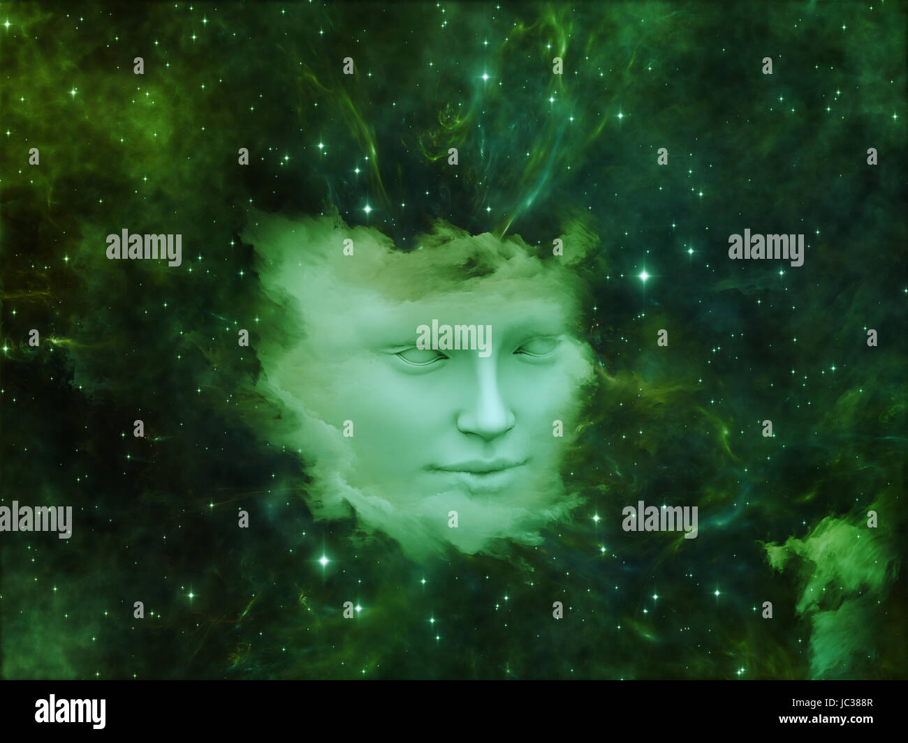 Anthropocentric series. Composition of human face and design elements ...