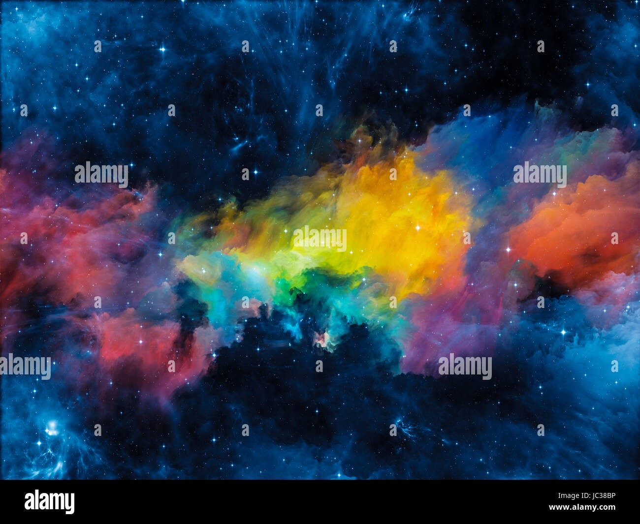 Colors in Space series. Graphic composition of colorful clouds and ...