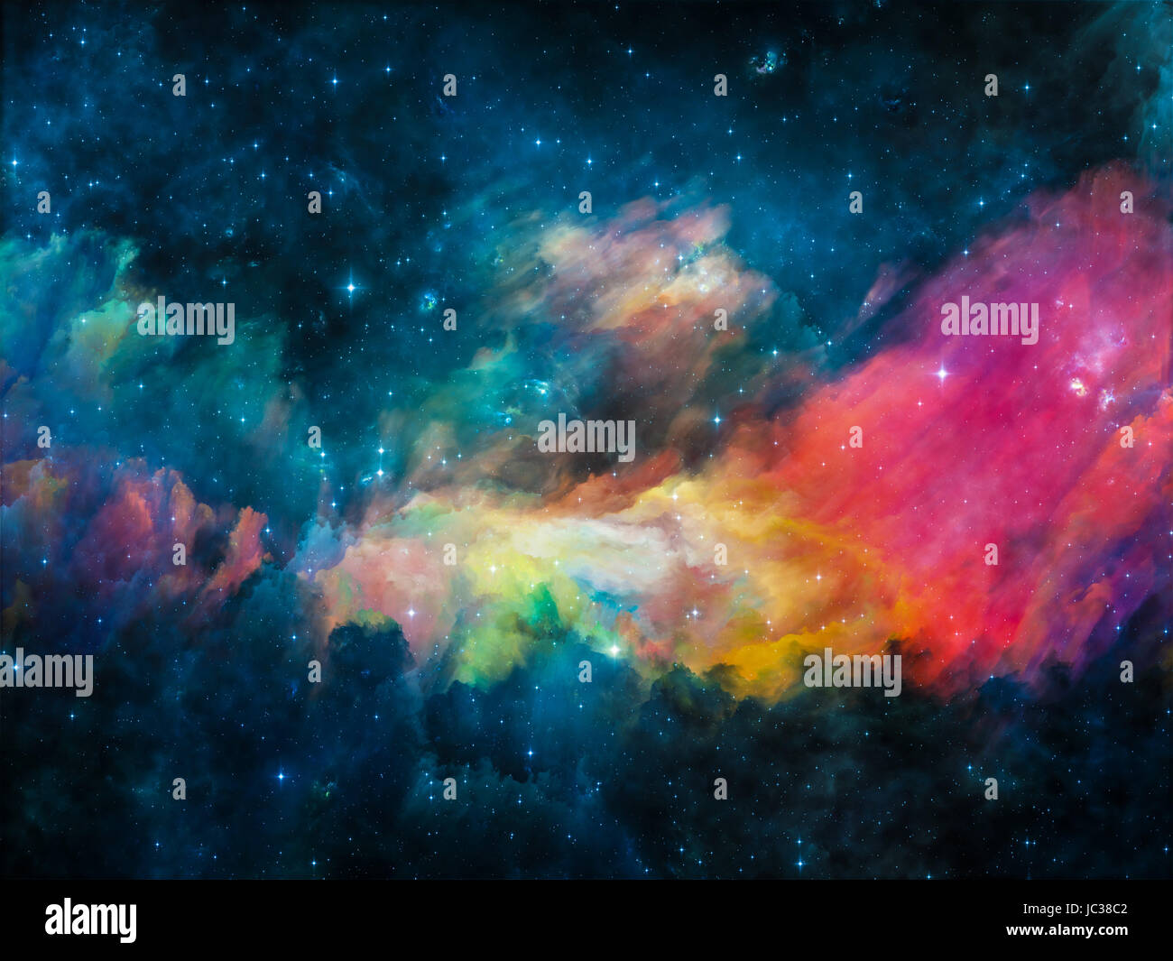 Colors in Space series. Arrangement of colorful clouds and space ...