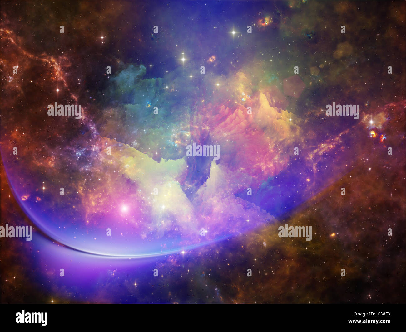 Colors in Space series. Abstract design made of colorful clouds and ...