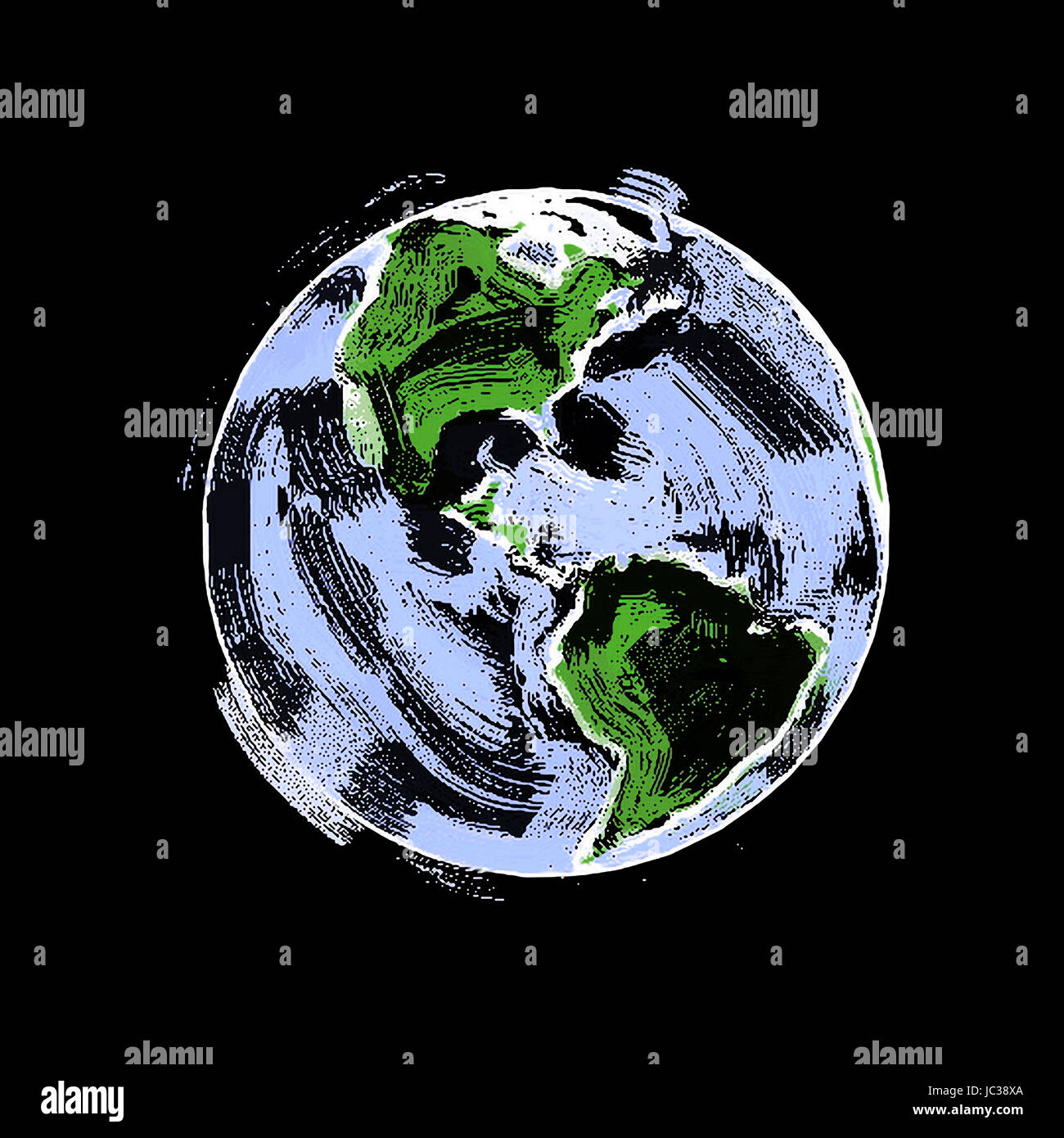 Earth Sketch 003. A sketchy drawing of the Planet Earth Stock Photo - Alamy