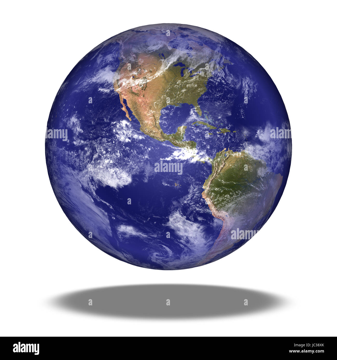 Earth Isolation 007. The Planet Earth with clouds. North America view ...