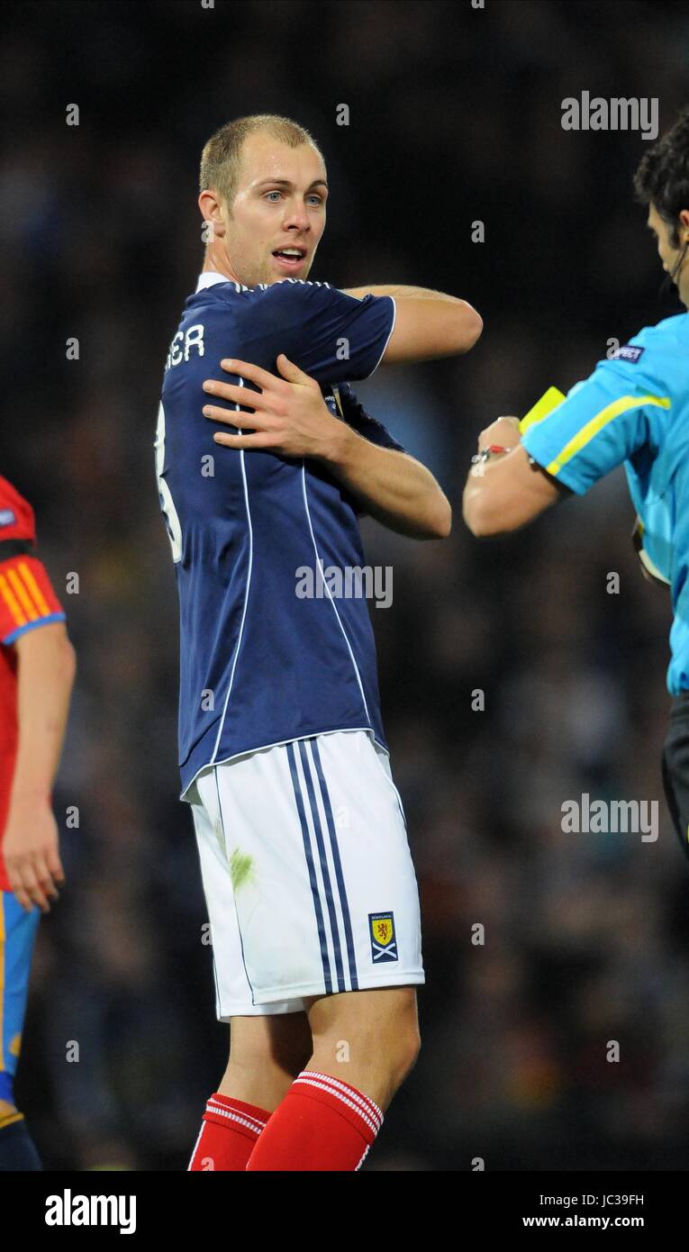 STEVEN WHITTAKER TELLS REFEREE SCOTLAND V SPAIN HAMPDEN PARK GLASGOW ...