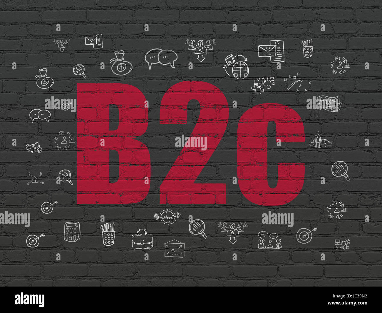 Business concept: B2c on wall background Stock Photo - Alamy
