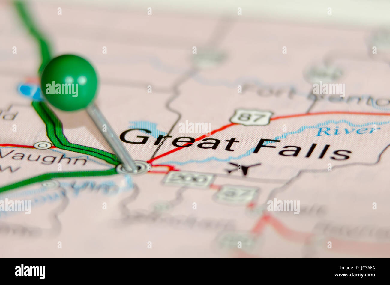 Map of great falls hi-res stock photography and images - Alamy