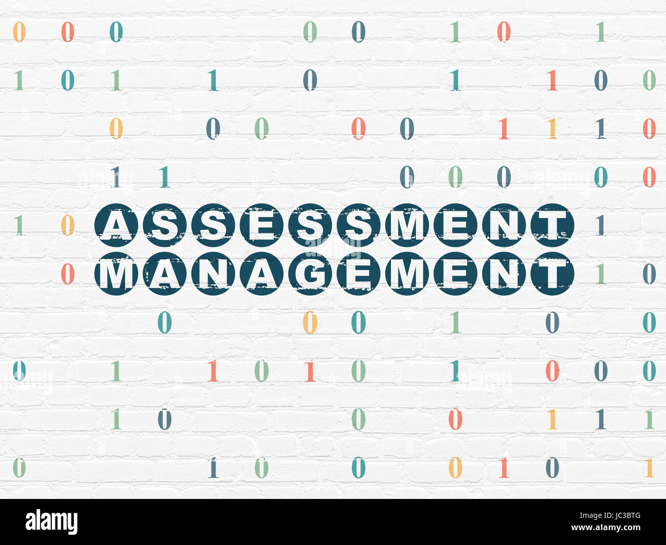 Finance concept: Assessment Management on wall background Stock Photo ...