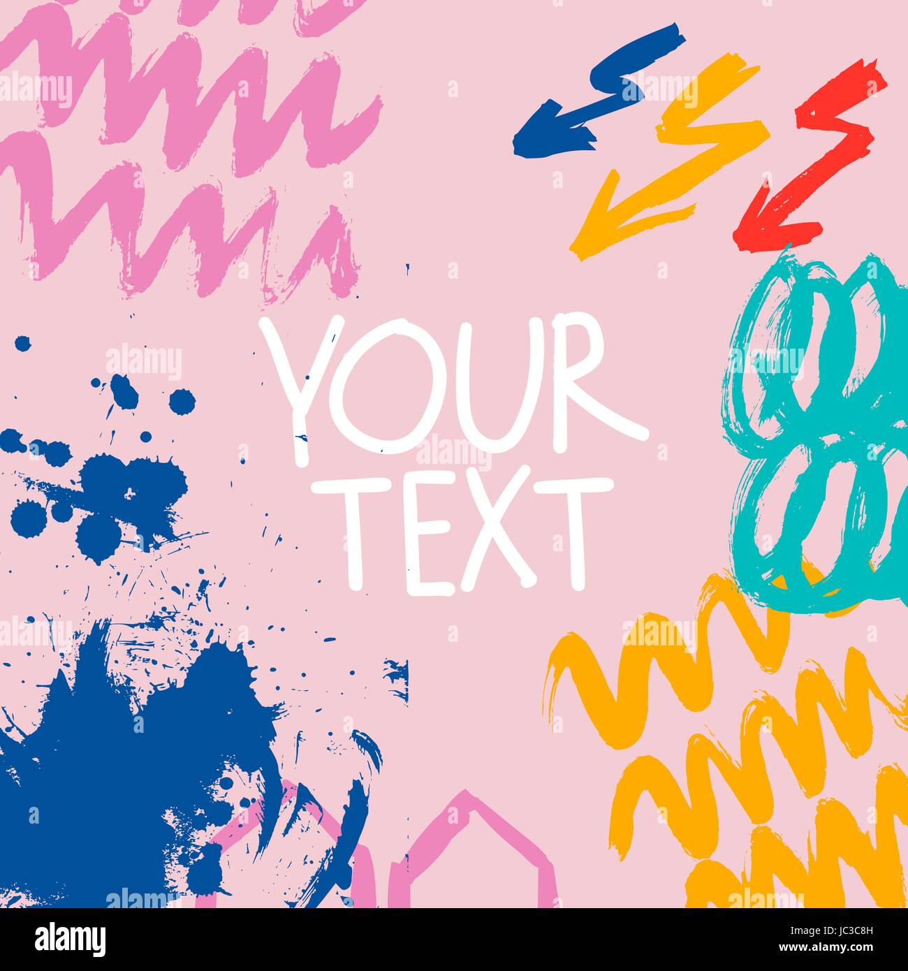 Collection of trendy cards with geometric shapes, hand made textures ...