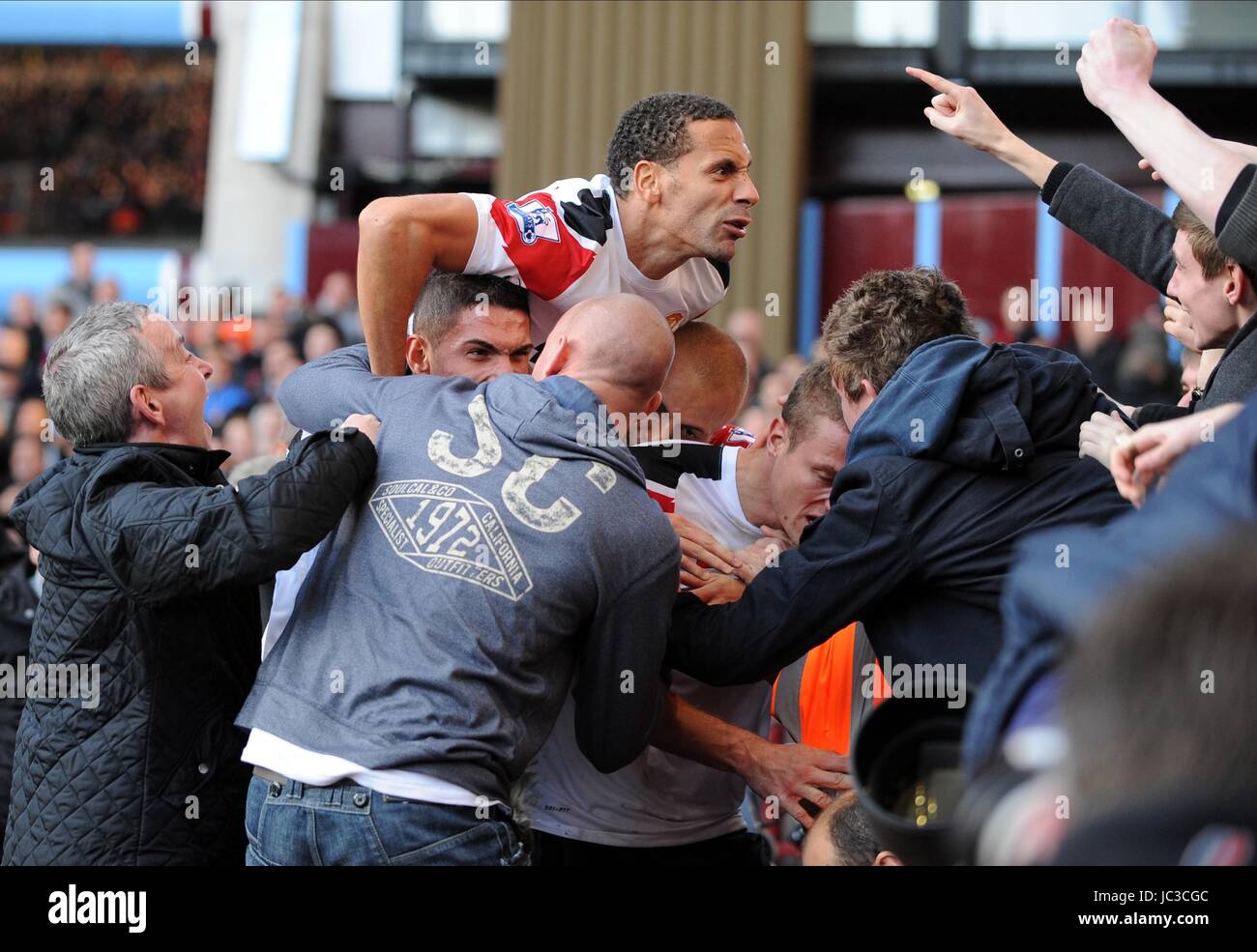 RIO FERDINAND CELEBRATES ASTON VILLA V MANCHESTER ASTON VILLA V ...
