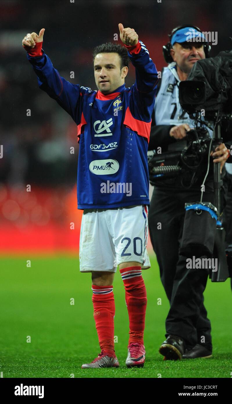 MATHIEU VALBUENA CELEBRATES AT FRANCE WEMBLEY STADIUM LONDON ENGLAND 17 ...
