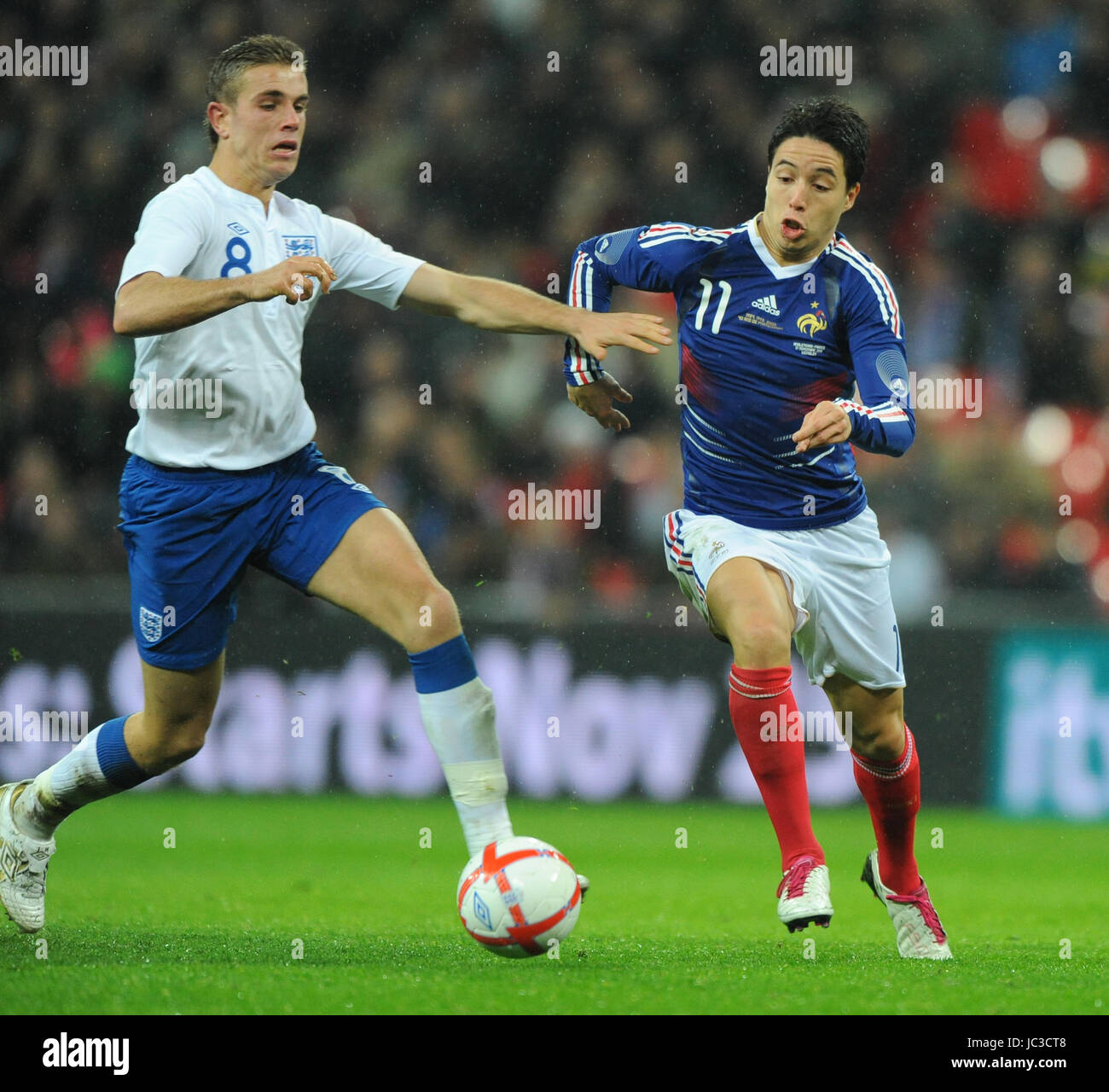 JORDAN HENDERSON & SAMIR NASRI ENGLAND V FRANCE WEMBLEY STADIUM LONDON ...