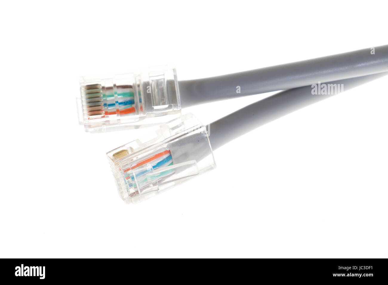 Lan telecommunication cable RJ45 isolated on white background Stock ...