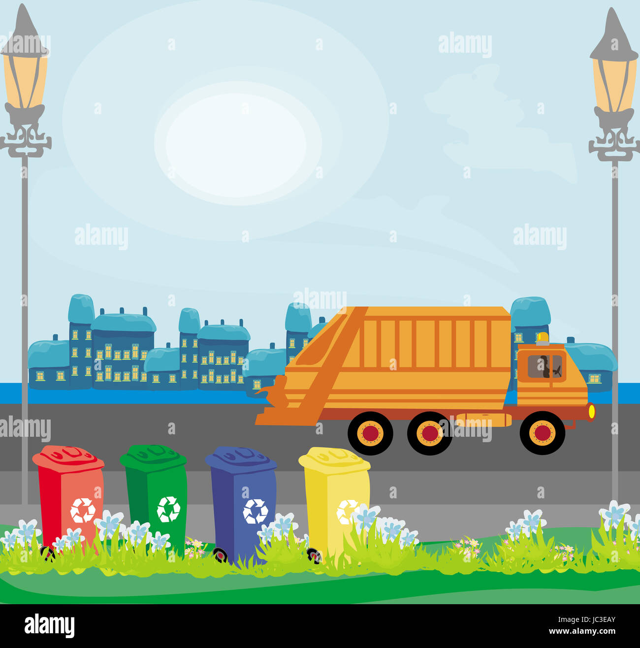 segregation of garbage in the city Stock Photo - Alamy