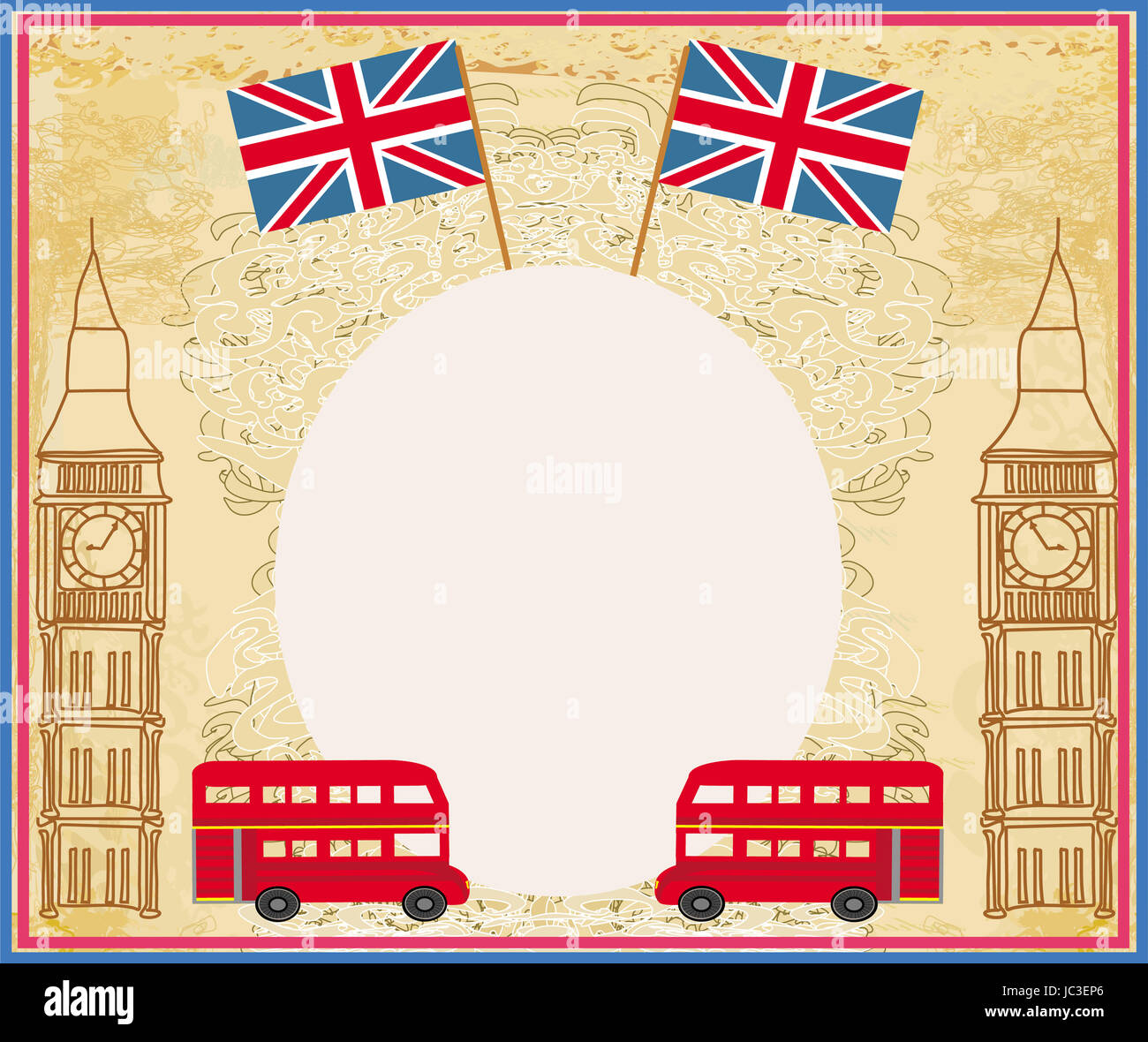 grunge frame with icons of London Stock Photo - Alamy