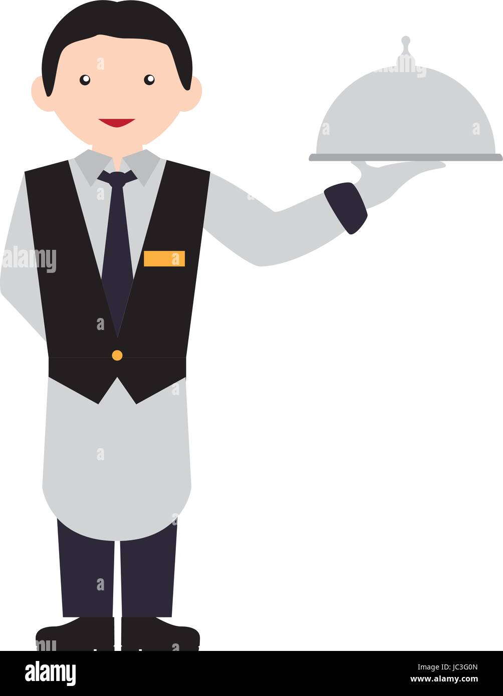 Waiter man cartoon Stock Vector Image & Art - Alamy