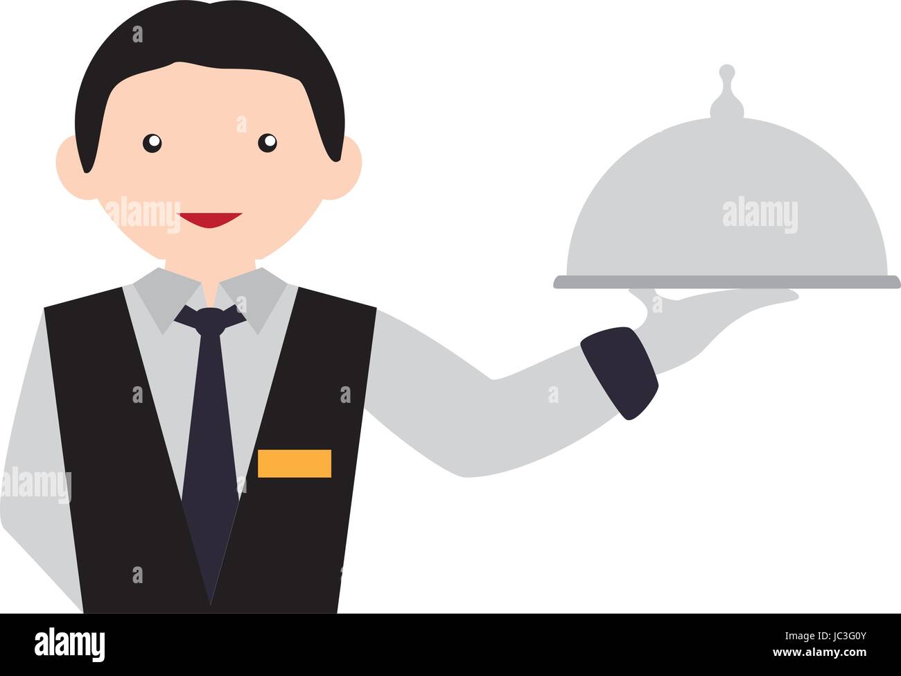 Waiter man cartoon Stock Vector Image & Art - Alamy