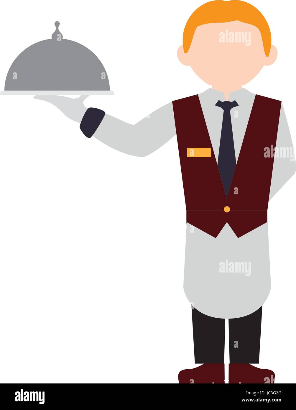 Waiter man cartoon Stock Vector Image & Art - Alamy