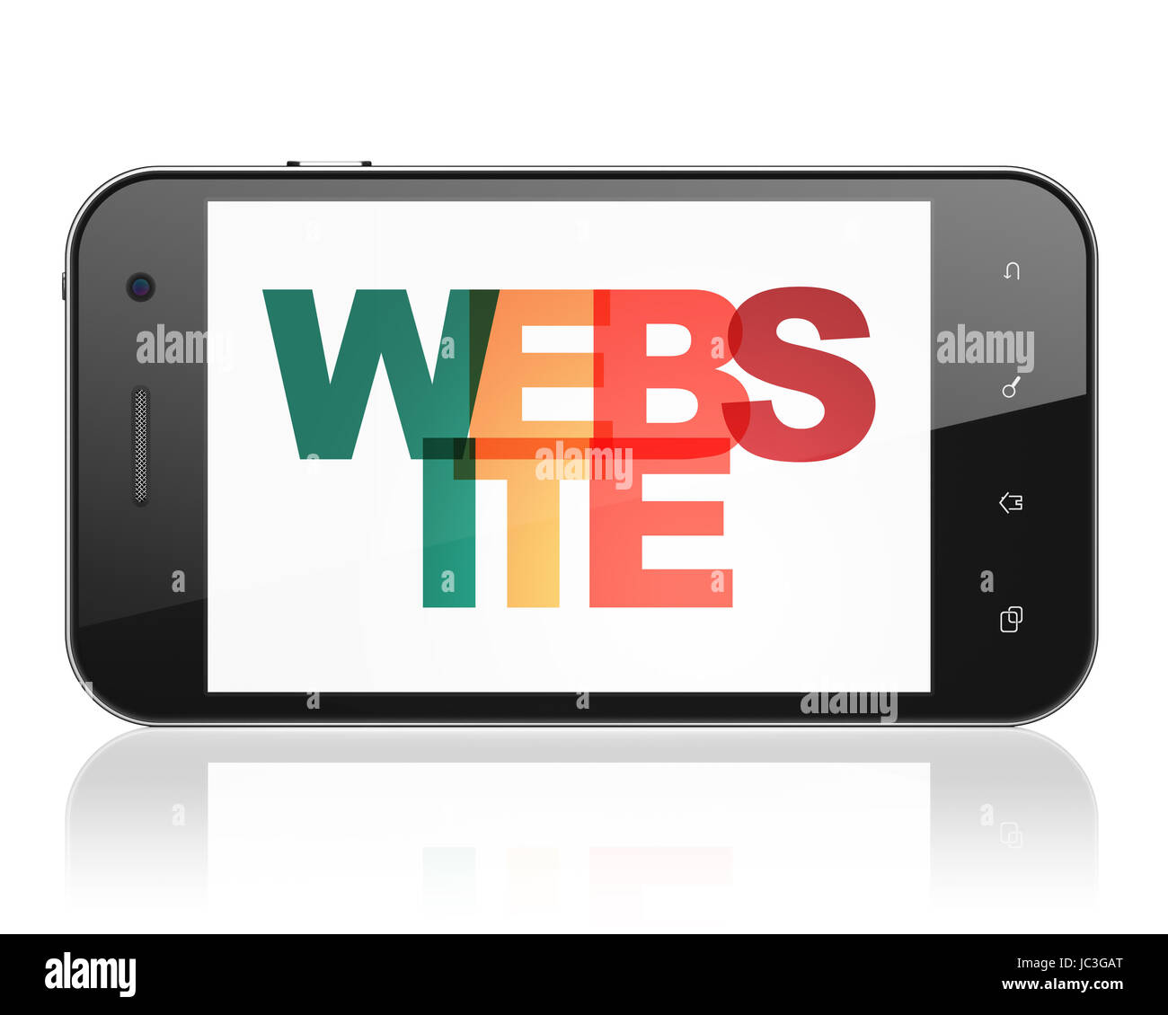 Web development concept: Smartphone with Website on display Stock Photo ...