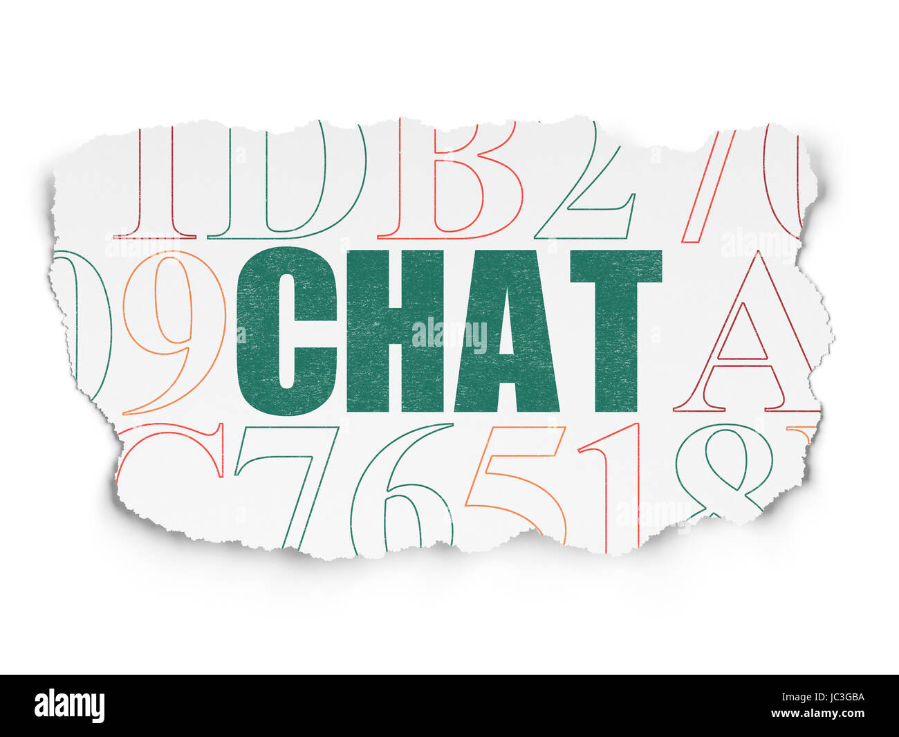 Web design concept: Chat on Torn Paper background Stock Photo - Alamy
