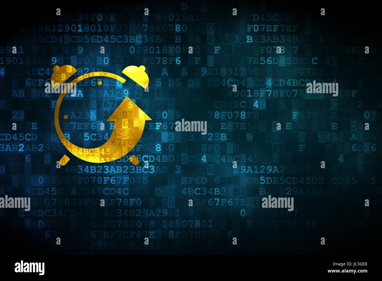 Timeline concept: Alarm Clock on digital background Stock Photo - Alamy