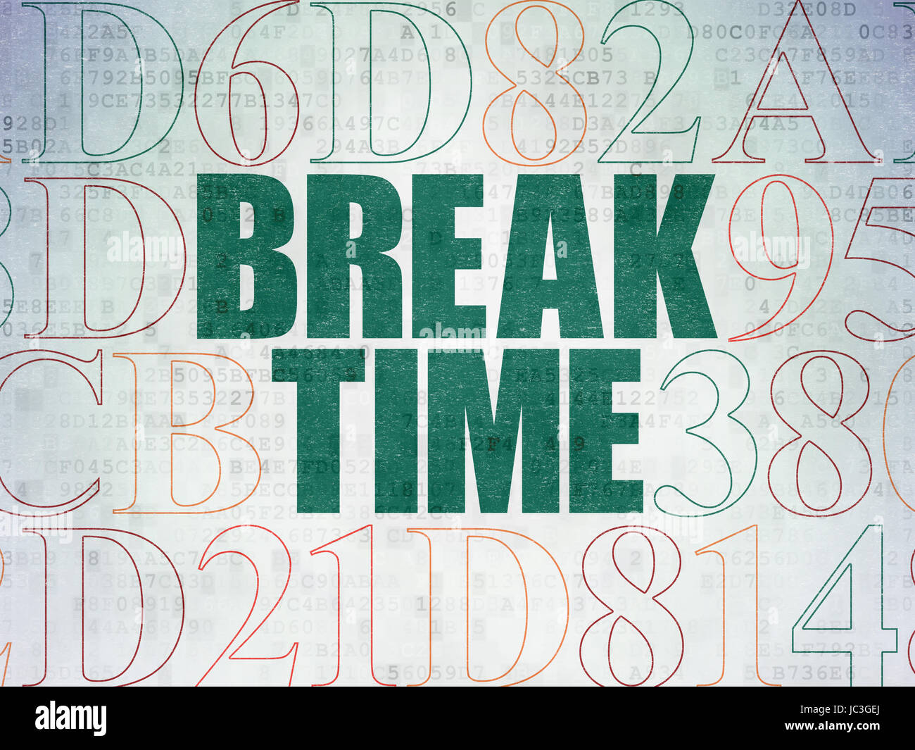 Timeline concept: Break Time on Digital Data Paper background Stock ...