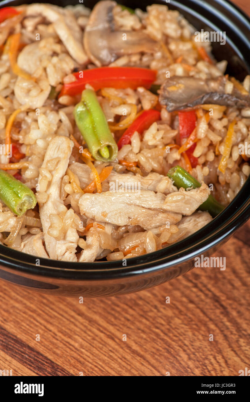 Rice with chicken and vegetable Stock Photo - Alamy