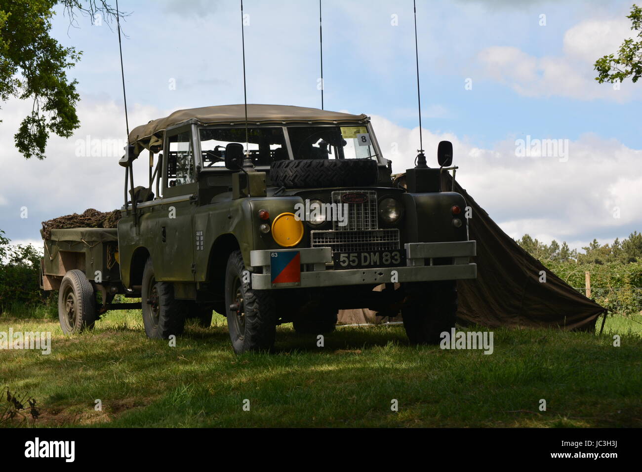 vintage restored army land rover, jeep Stock Photo - Alamy