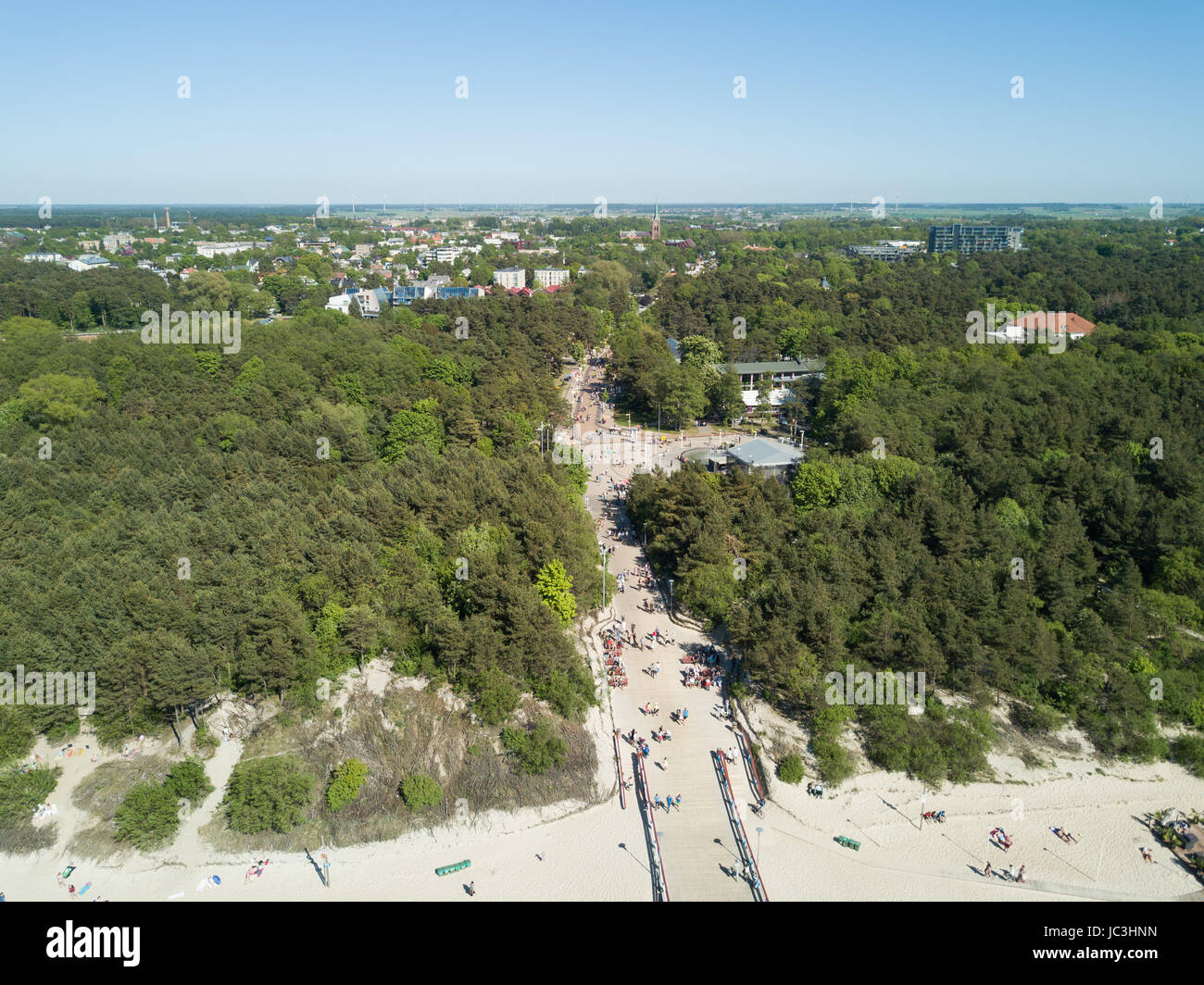 Palanga Lietuva Baltic Sea Seaside Aerial drone top view Stock Photo ...