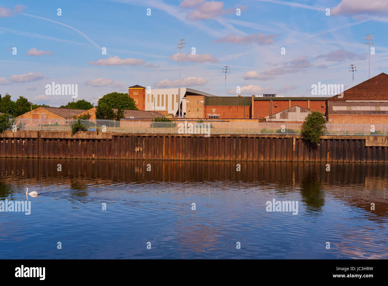 River trent industrial landscape with Notts County FC stadium ...
