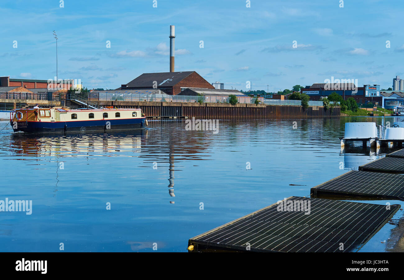 Barge on the river Trent, Nottingham, Nottinghamshire, east Midlands ...