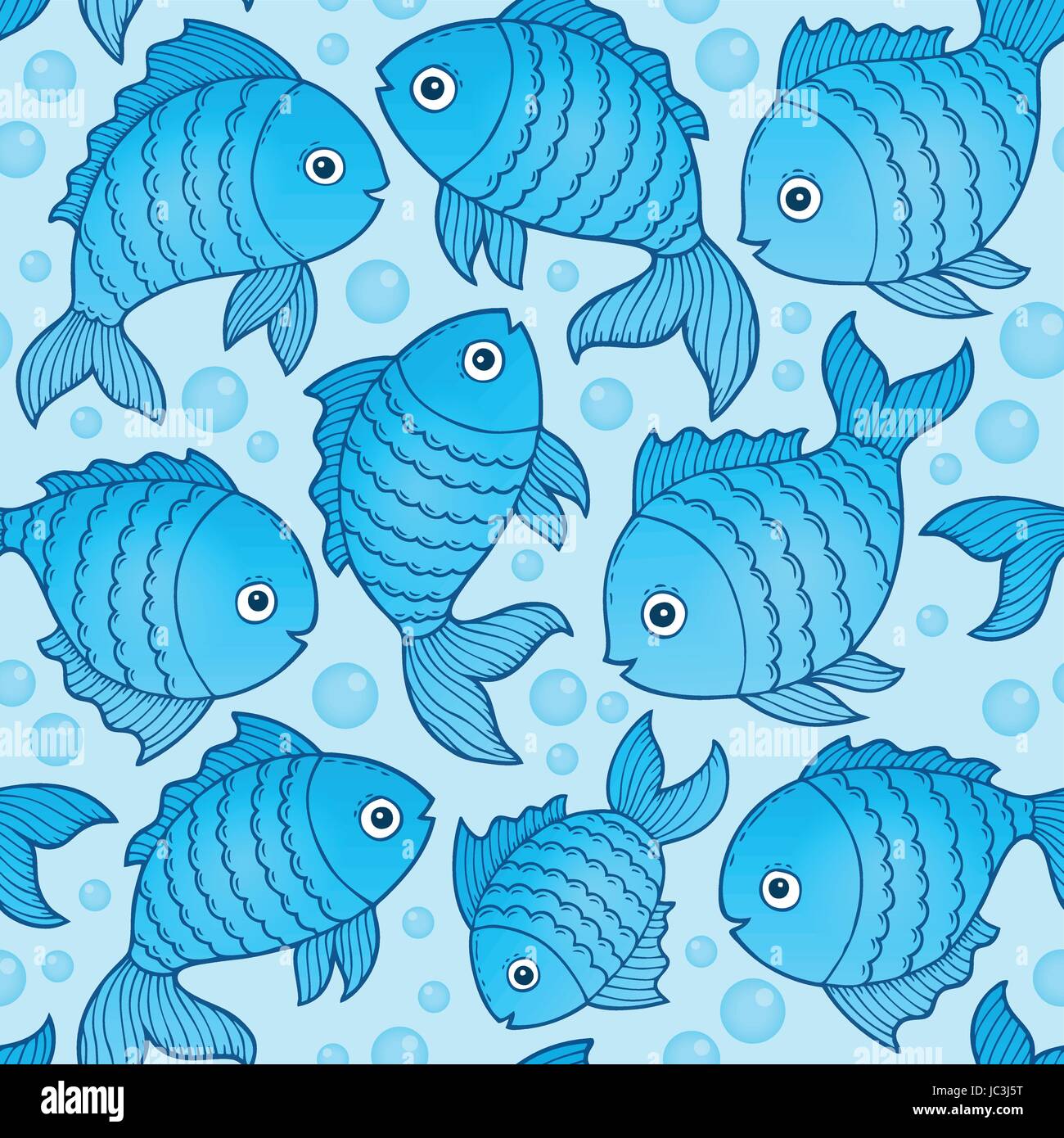 Seamless background with fish drawings 3 - eps10 vector illustration ...