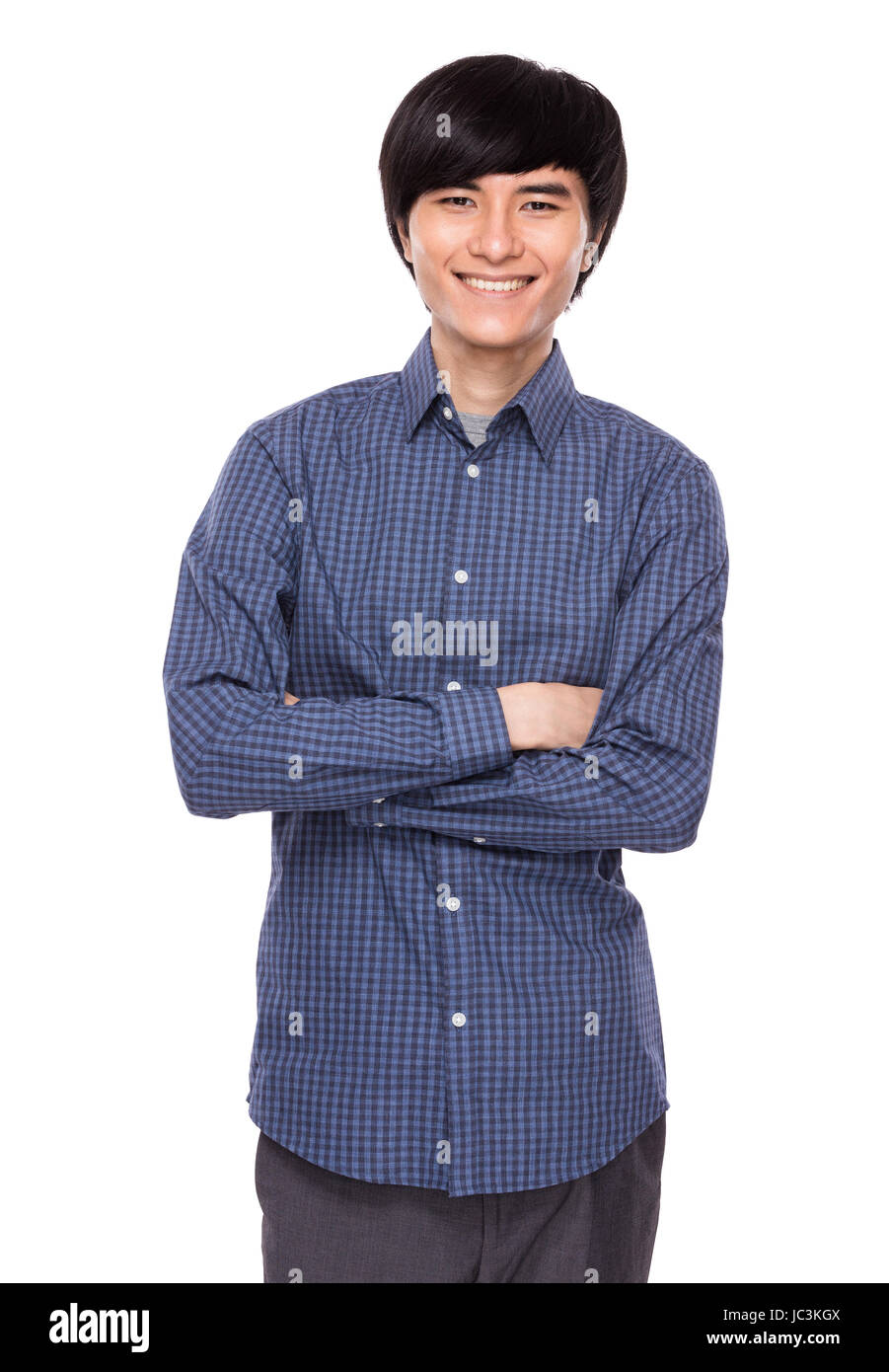 Asian man cross arm Stock Photo - Alamy