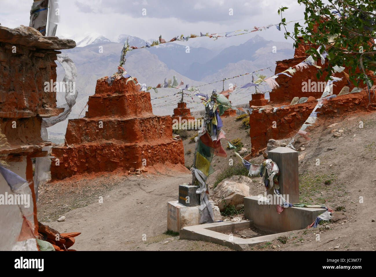 Thge oldest tibetan monastery in Nepal at Ghar Gumba,and the stupas on ...