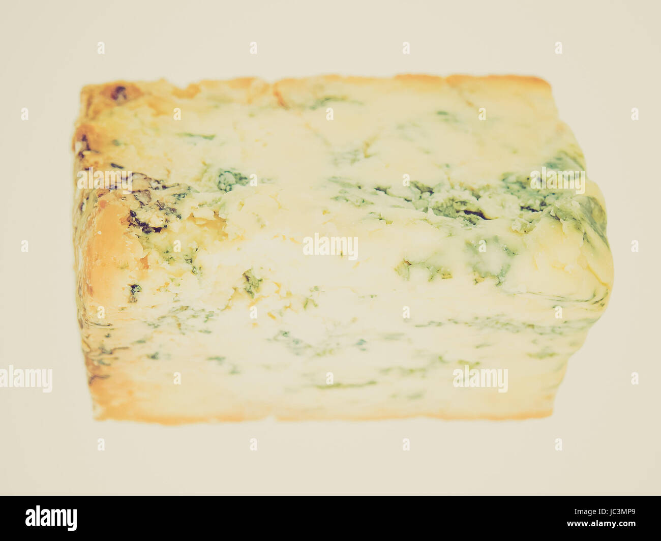Vintage retro looking Blue Stilton cheese, traditional fine British ...