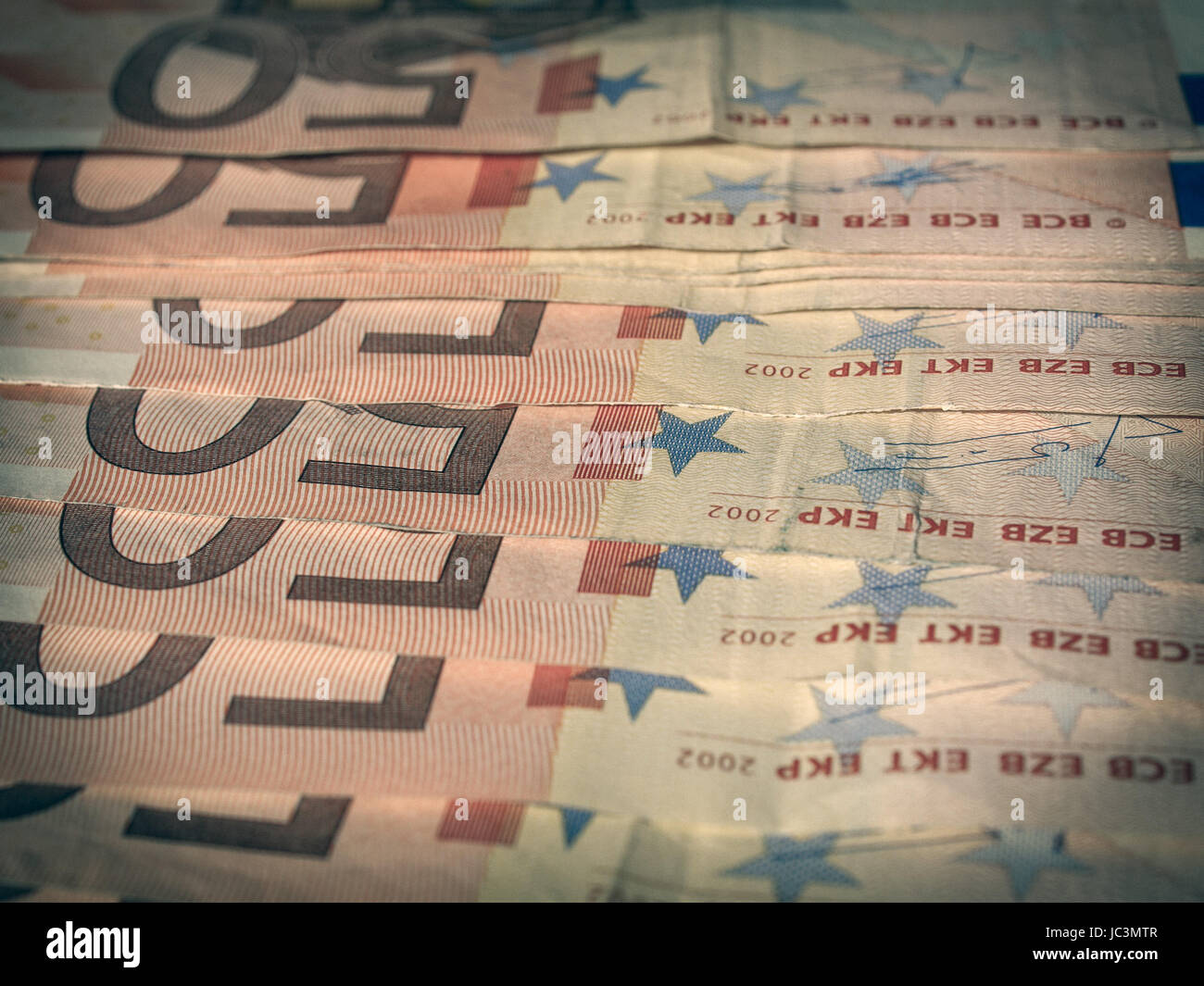 Vintage looking Euro banknote currency of the European Union Stock ...