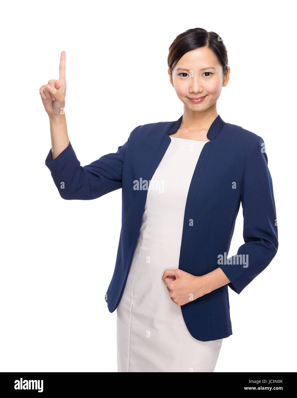 Businesswoman finger point out Stock Photo - Alamy