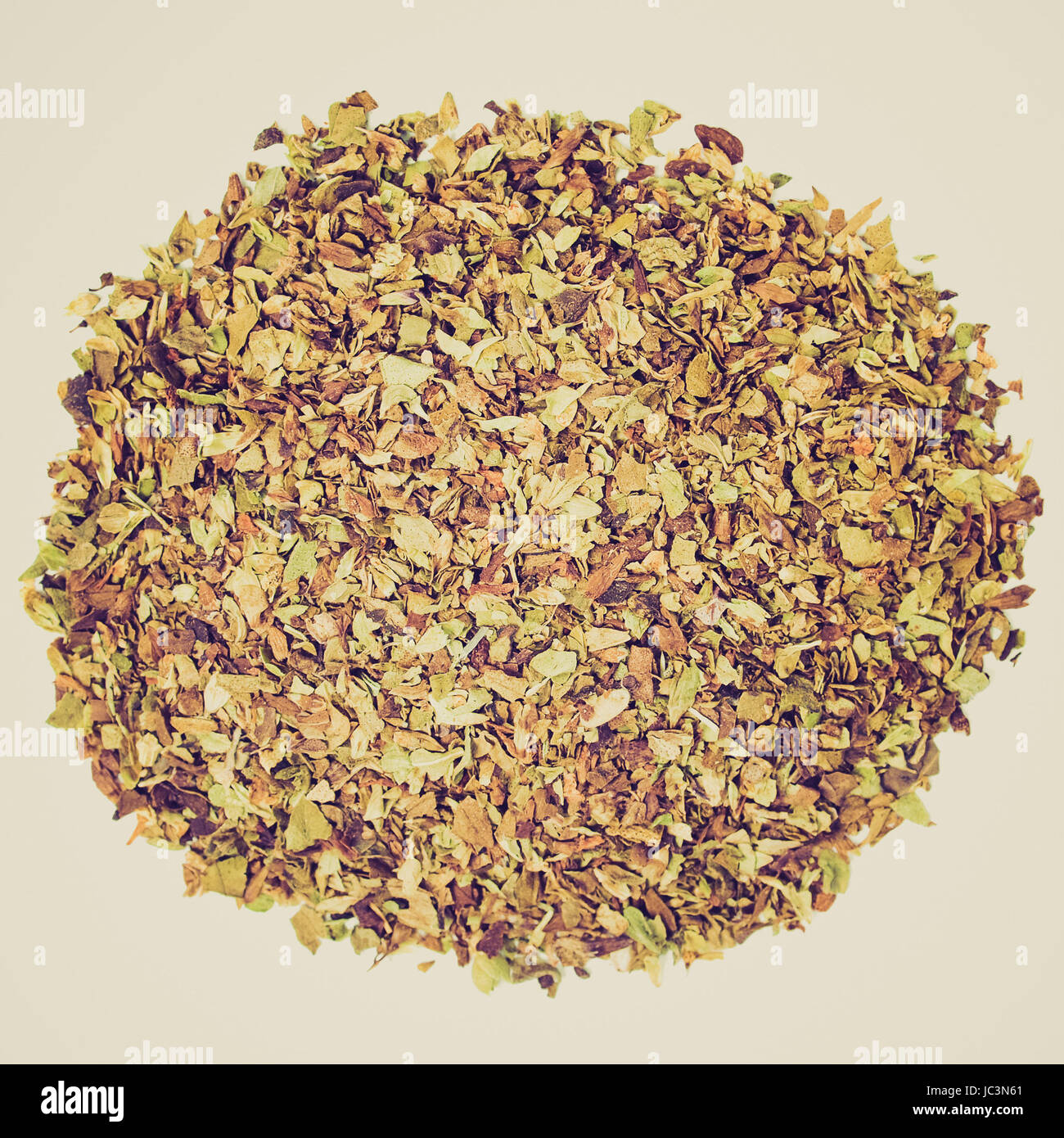 Vintage retro looking Wild marjoram origanum spice used in ...