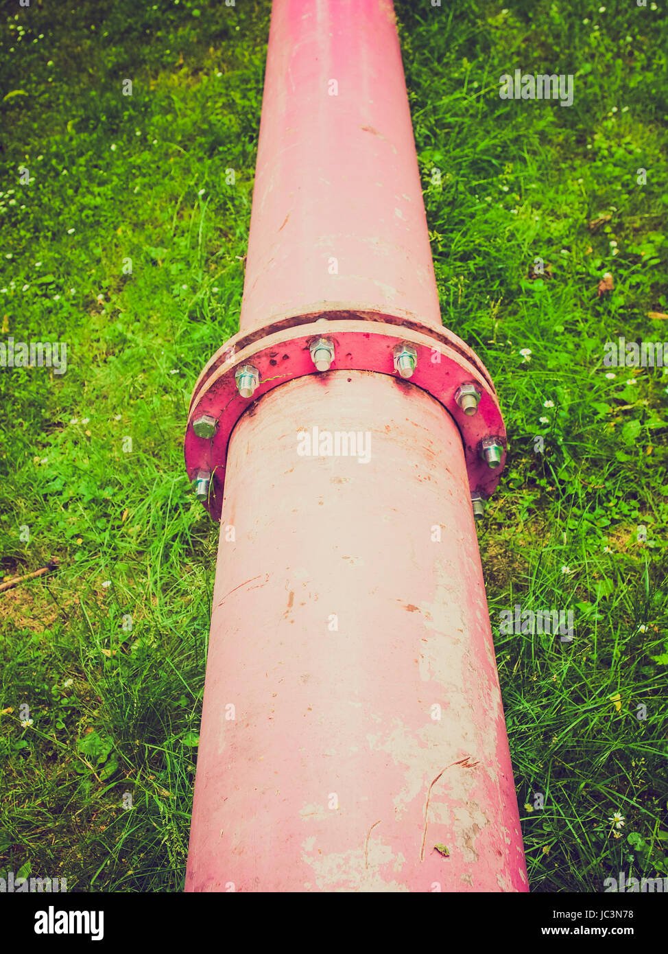 Pink water pipes in Leipzig Germany used to pump water away from ...