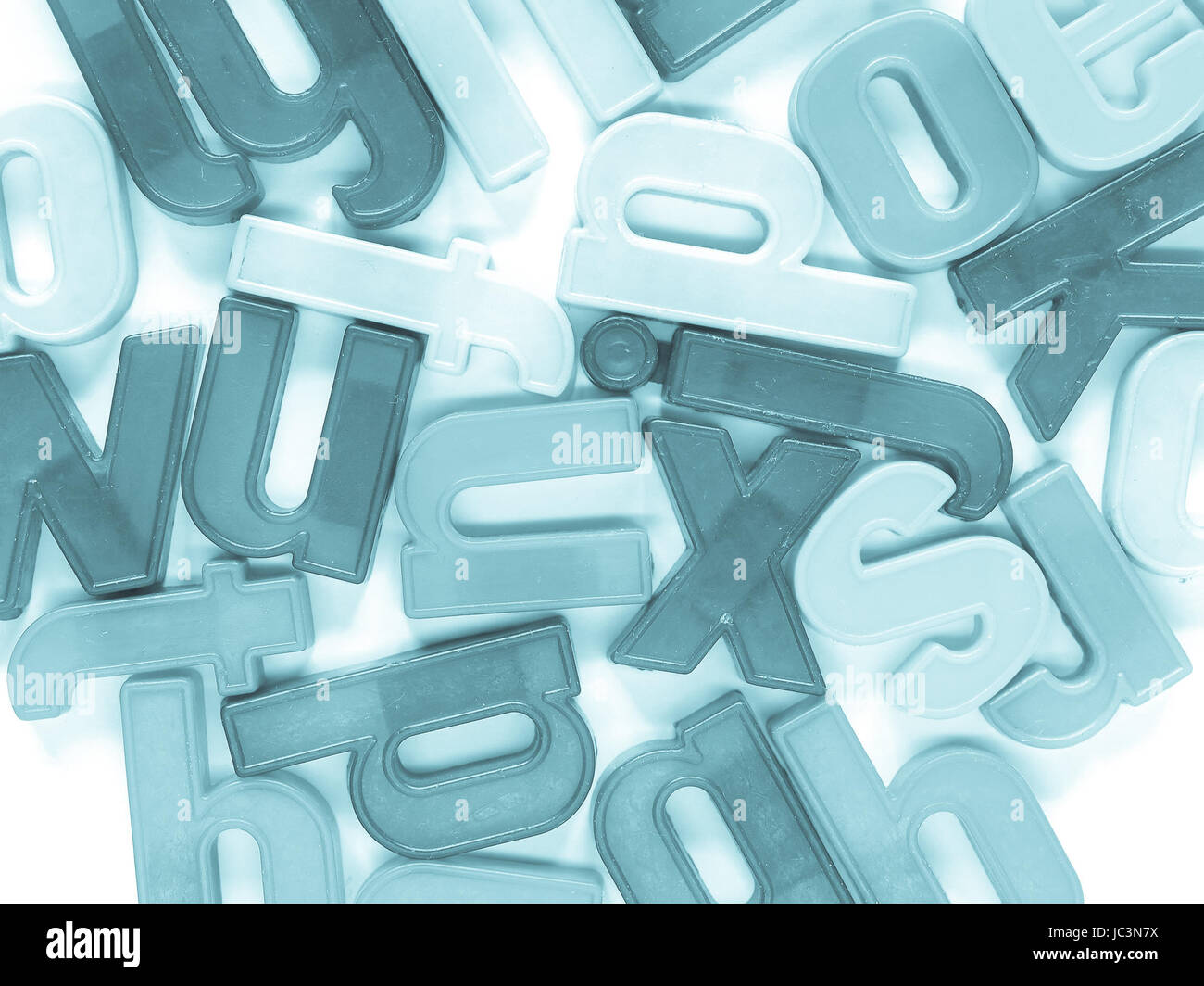 English alphabet letters in plastic toy characters - cool cyanotype ...