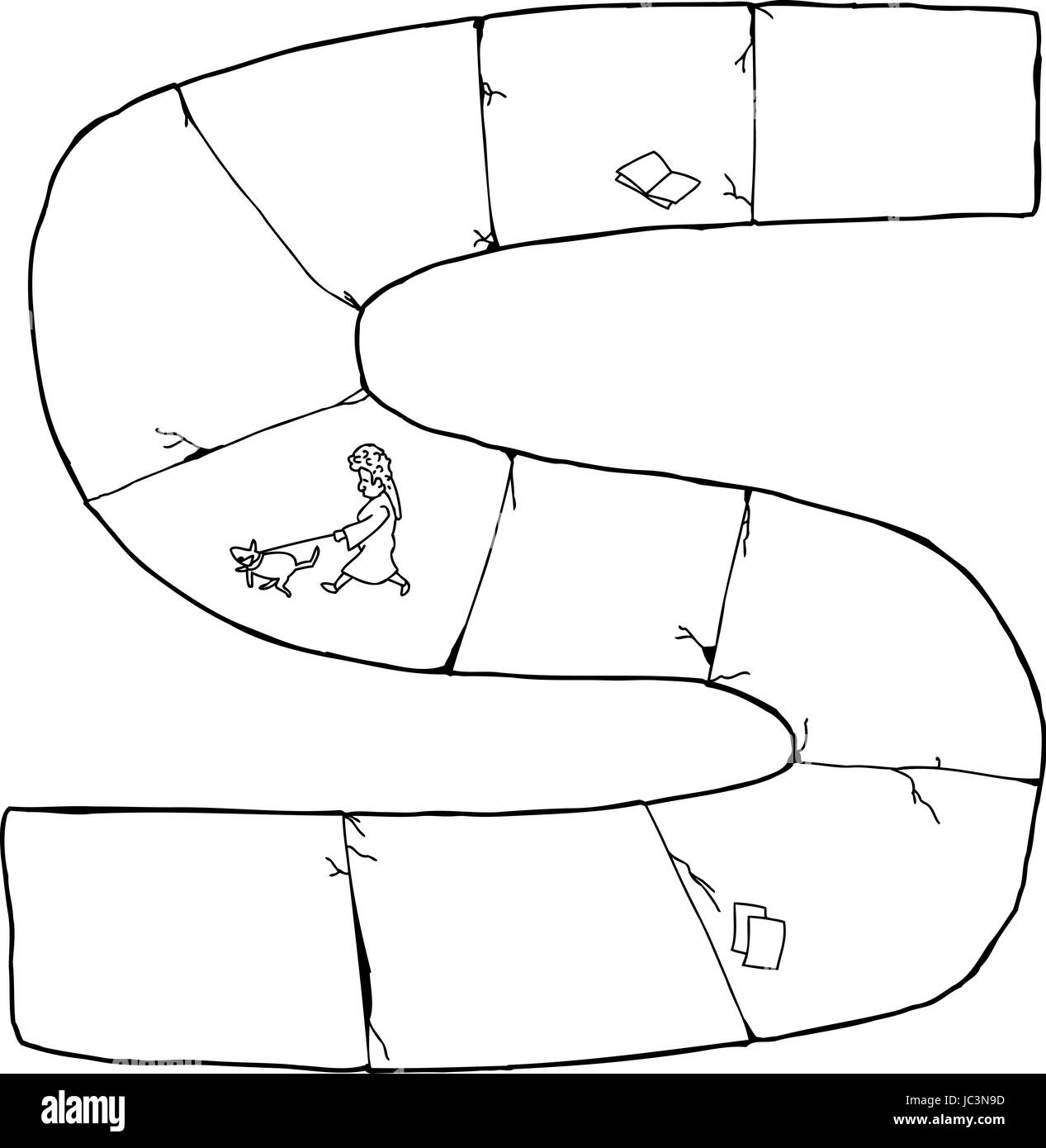 Woman walking dog outline hi-res stock photography and images - Alamy